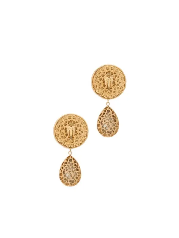 Dolce & Gabbana Logo-engraved Crystal Drop Earrings