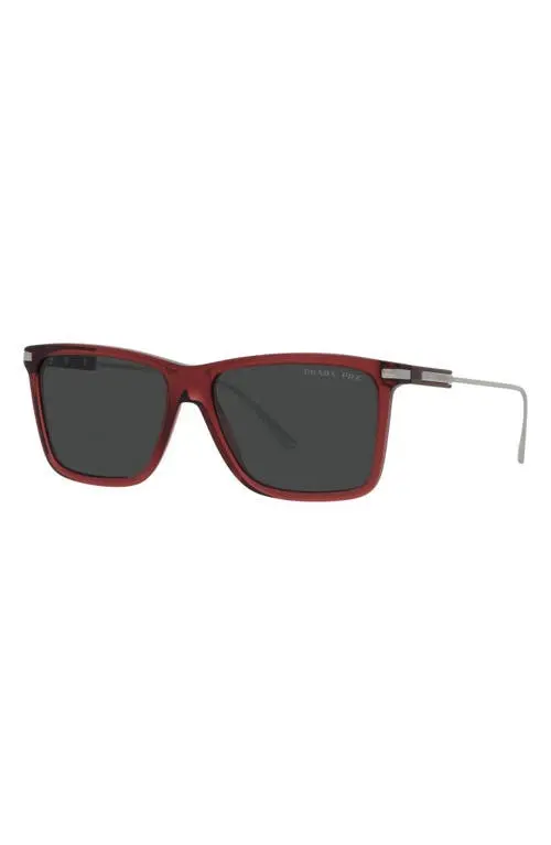 Prada 58mm Polarized Rectangular Sunglasses