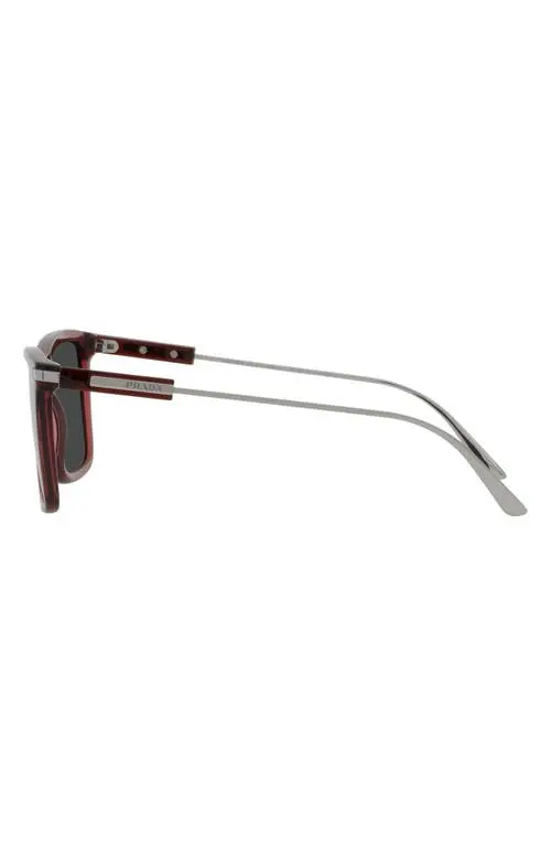 Prada 58mm Polarized Rectangular Sunglasses