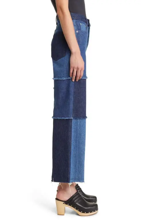 Rails Getty Patchwork High Waist Crop Wide Leg Jeans