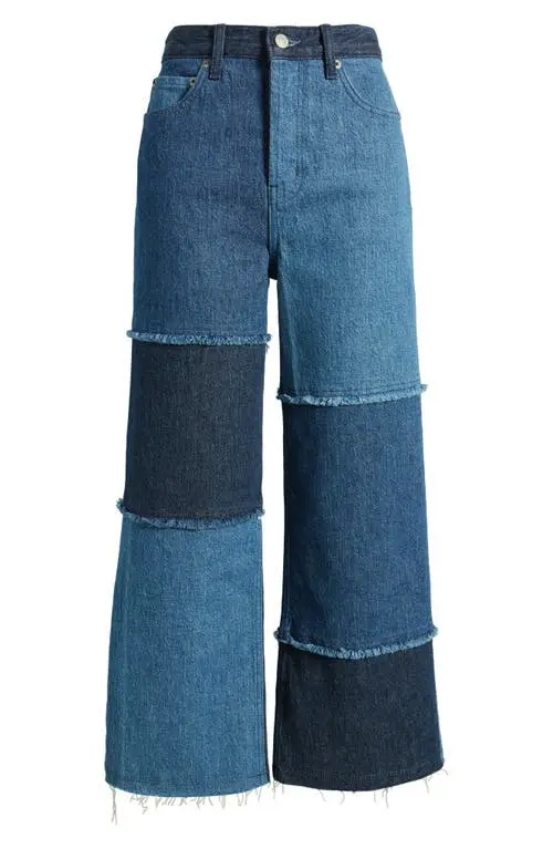 Rails Getty Patchwork High Waist Crop Wide Leg Jeans