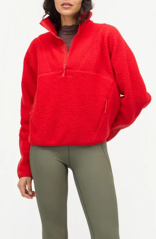 HALFDAYS Pieper Water Repellent Quarter Zip Top - Rouge