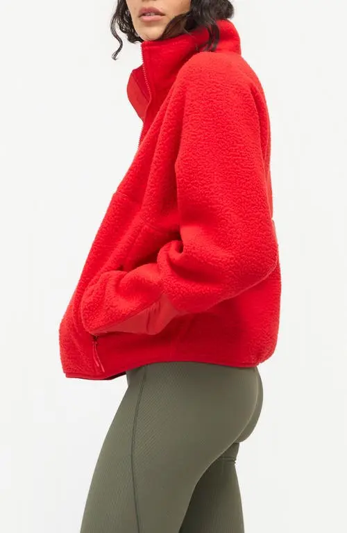 HALFDAYS Pieper Water Repellent Quarter Zip Top - Rouge
