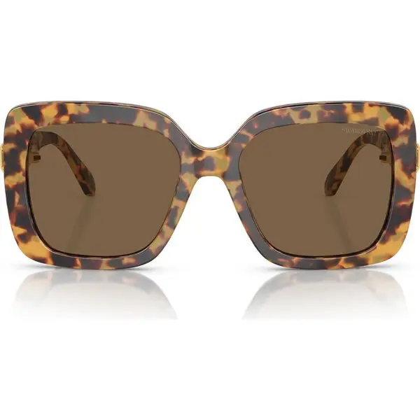 SWAROVSKI 55mm Square Sunglasses - Lite Havana