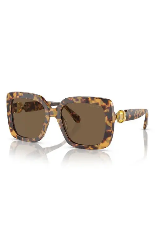 SWAROVSKI 55mm Square Sunglasses - Lite Havana