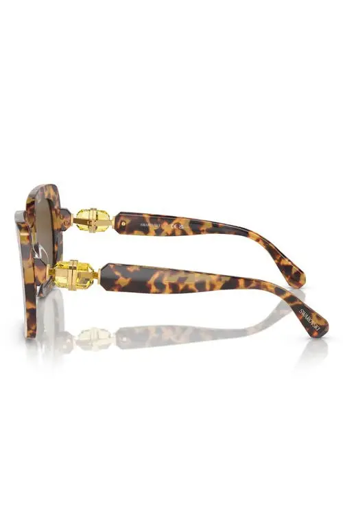 SWAROVSKI 55mm Square Sunglasses - Lite Havana