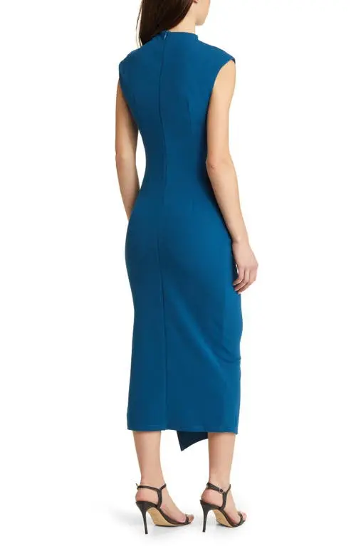 NIKKI LUND Dida Funnel Neck Cocktail Dress - Blue