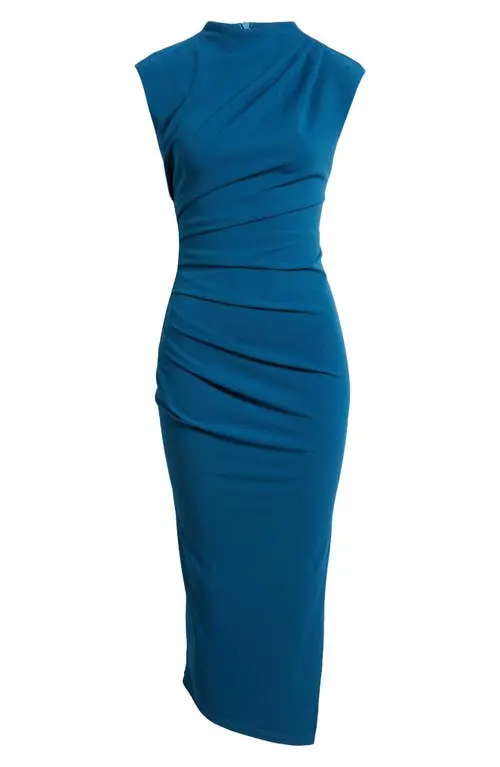 NIKKI LUND Dida Funnel Neck Cocktail Dress - Blue