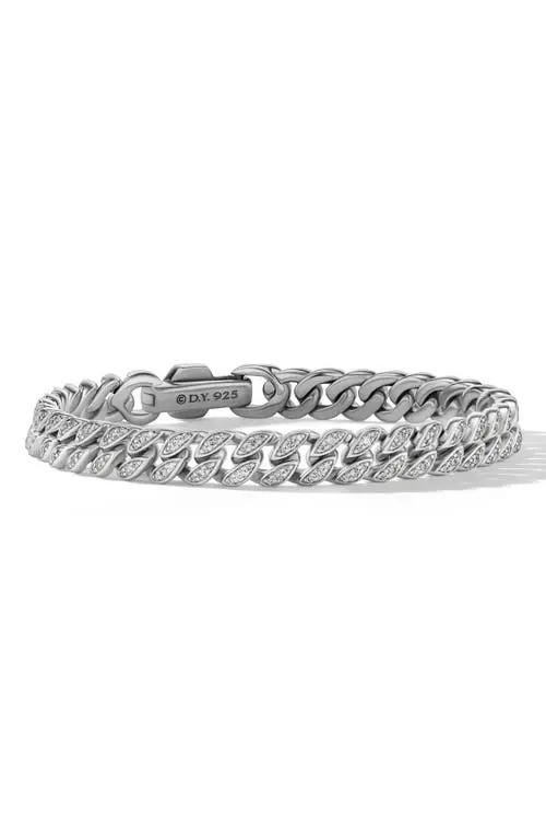 David Yurman Pavé Diamond Curb Chain Bracelet - Silver/diamond