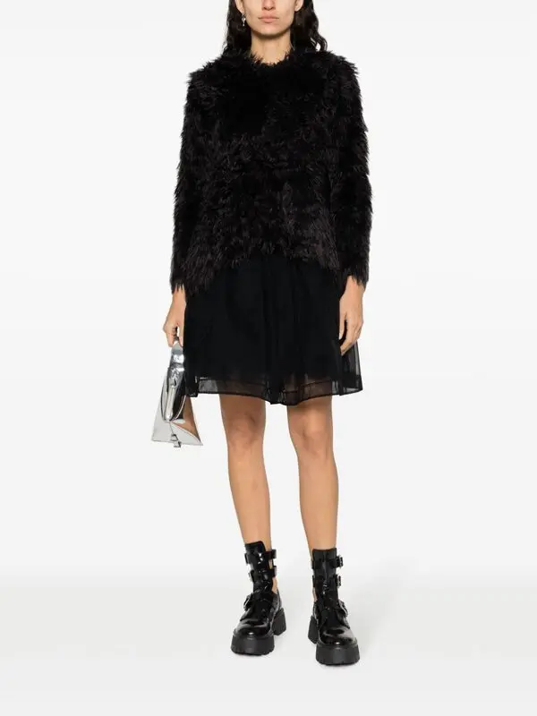 Comme Des Garçons Faux-fur Long-sleeved Top