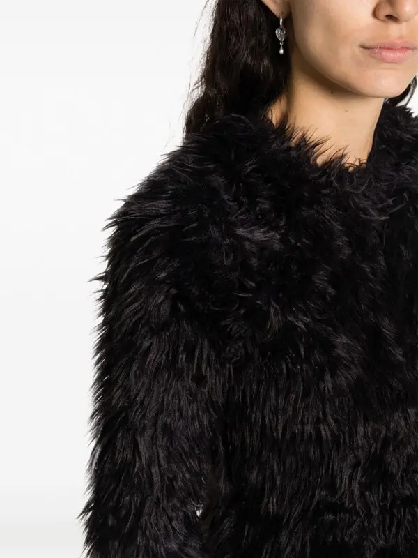 Comme Des Garçons Faux-fur Long-sleeved Top