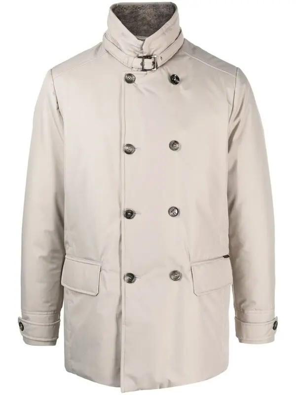 MOORER Kurt-gf Double-breasted Padded Coat - Neutrals