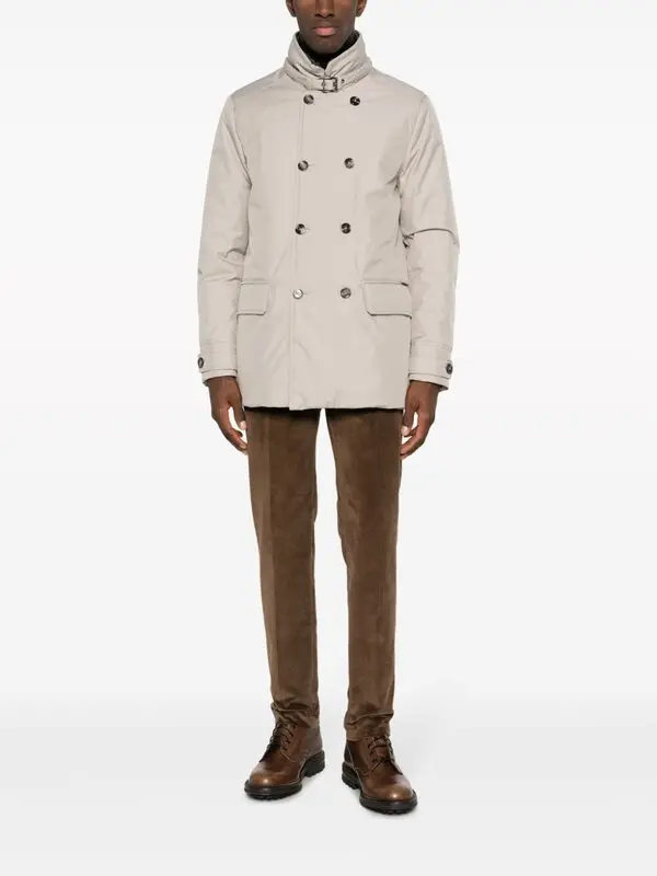 MOORER Kurt-gf Double-breasted Padded Coat - Neutrals