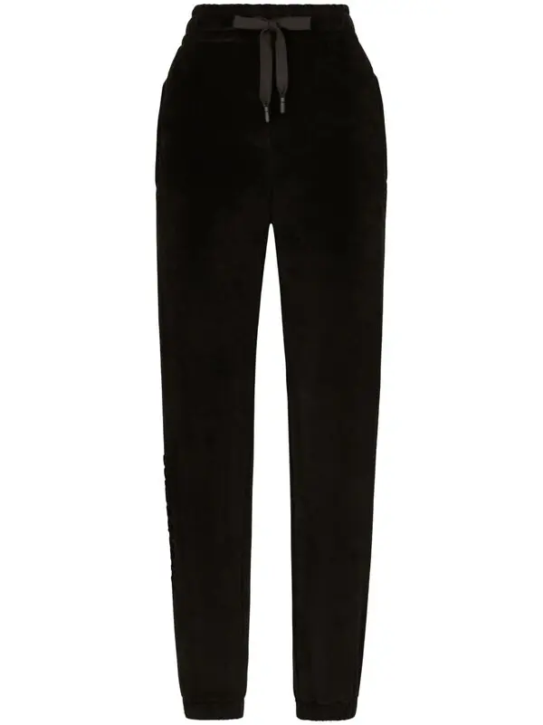 Dolce & Gabbana Logo-embroidered Drawstring Track Pants - Black