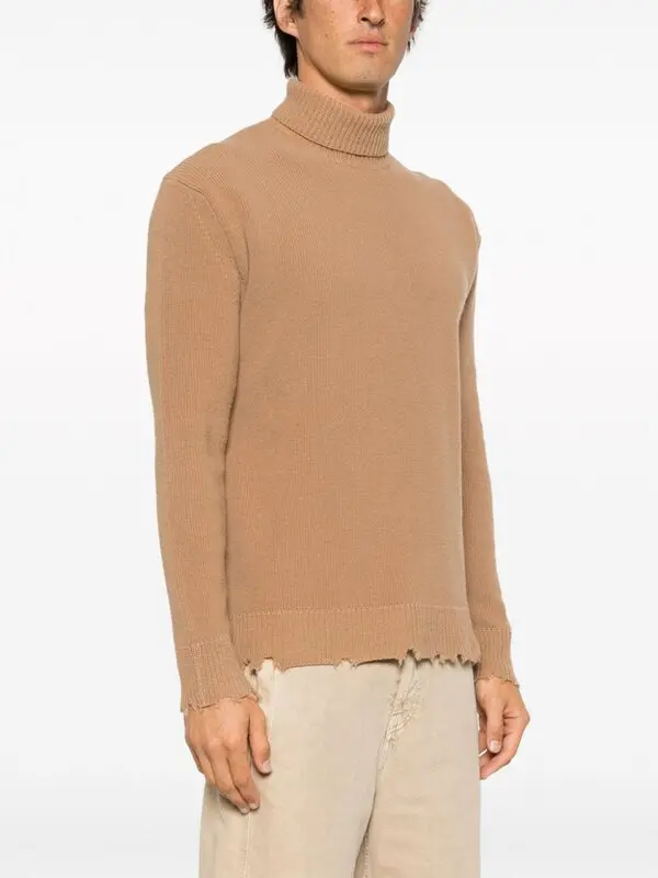 LANEUS Ripped Wool Sweatshirt