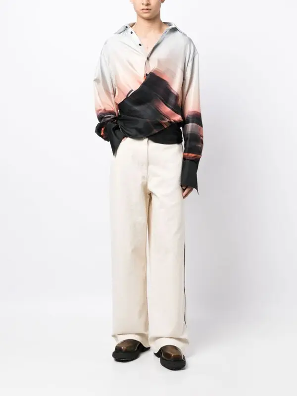 PETER DO High-rise Wide-leg Jeans - White