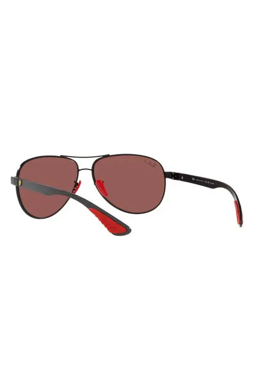 Ray-ban X Scuderia Ferrari 61mm Polarized Pilot Sunglasses - Matte Black