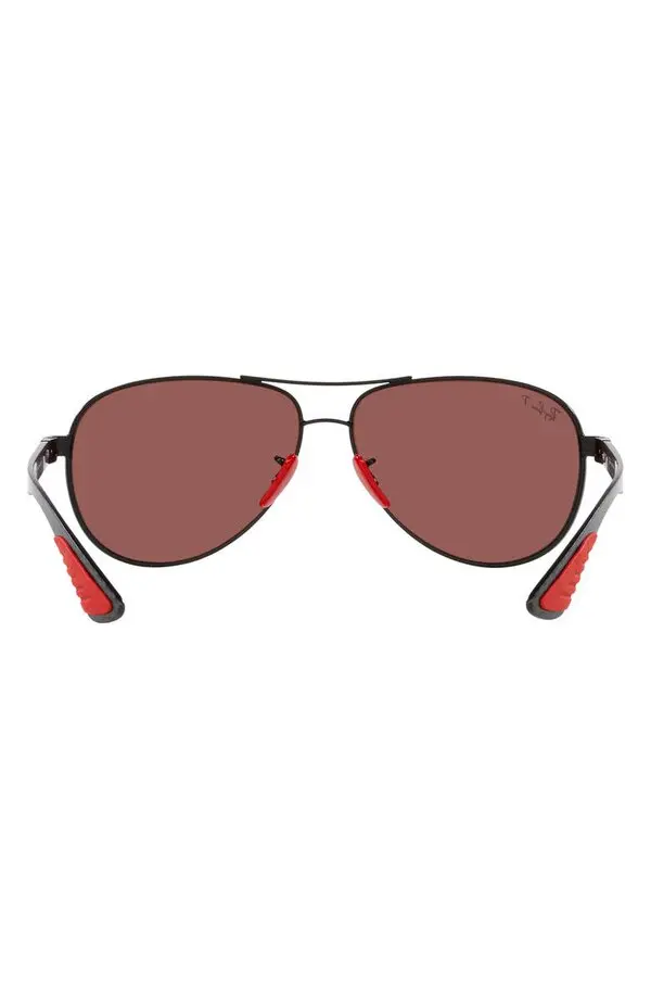 Ray-ban X Scuderia Ferrari 61mm Polarized Pilot Sunglasses - Matte Black