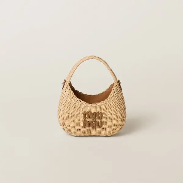 Miu Miu Wander Wicker Hobo Bag