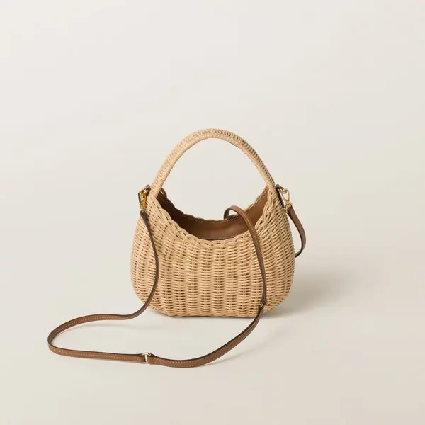 Miu Miu Wander Wicker Hobo Bag