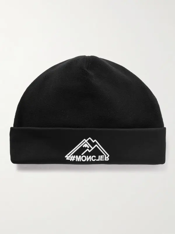 Moncler Logo Appliqué Beanie - Black