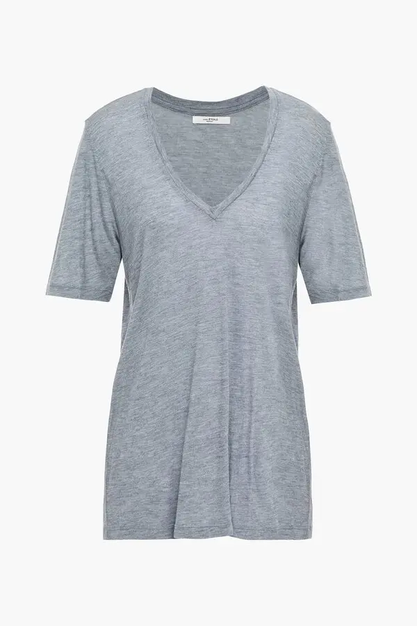 MARANT ETOILE Denton Mélange Stretchjersey Tshirt - Light Gray