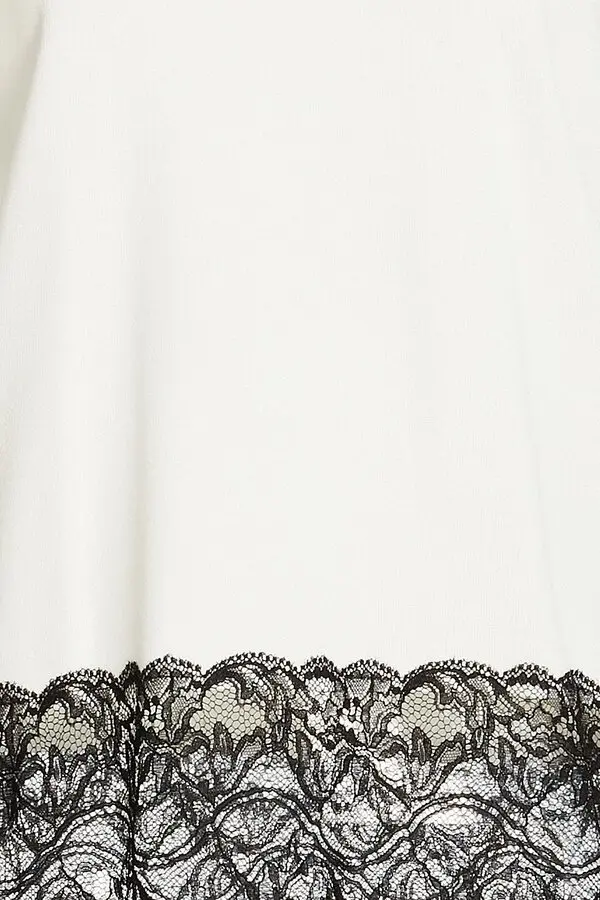 Moschino Chantilly Lace-paneled Stretch-knit Sweater