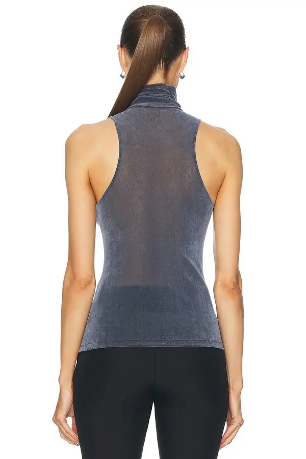 PRISCAVERA Turtleneck Racerback Tank Top