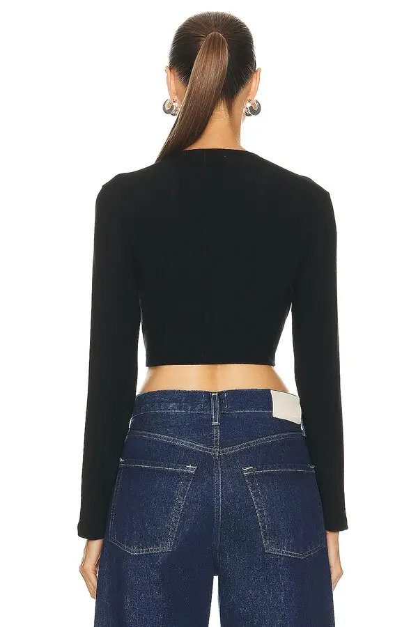LESET Lauren Crop Cardigan - Black