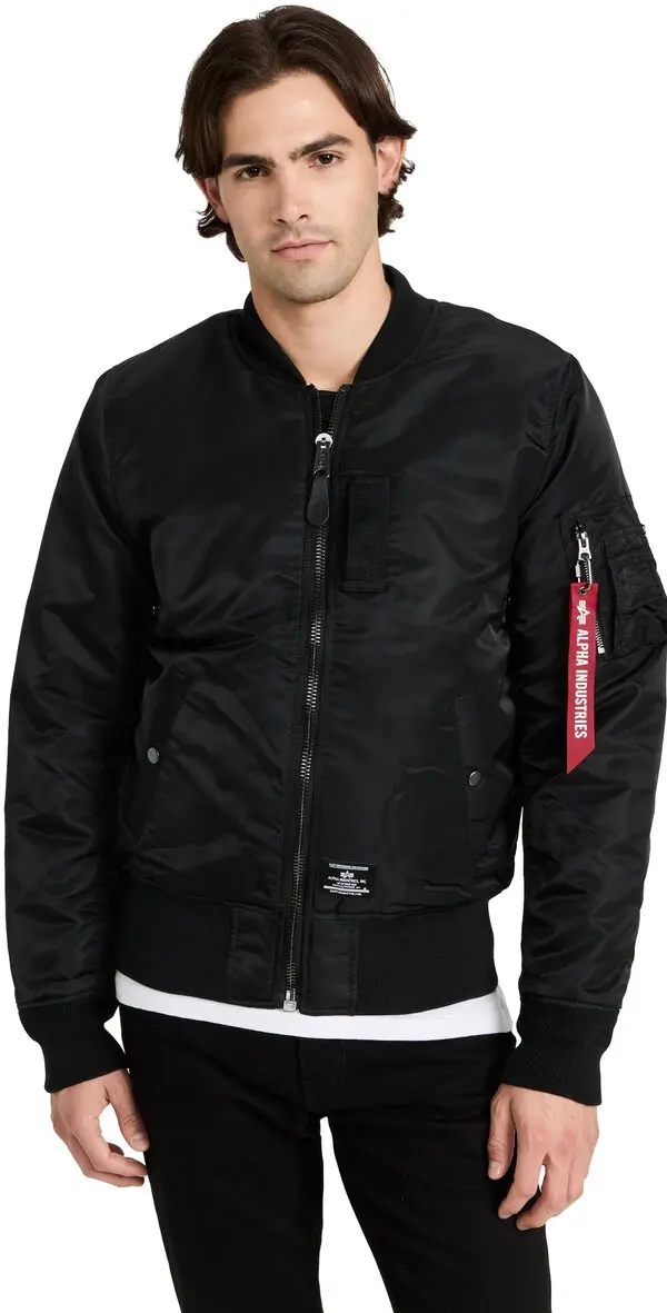 Alpha Industries Ma-1 Mod Bomber Jacket - Black | Editorialist