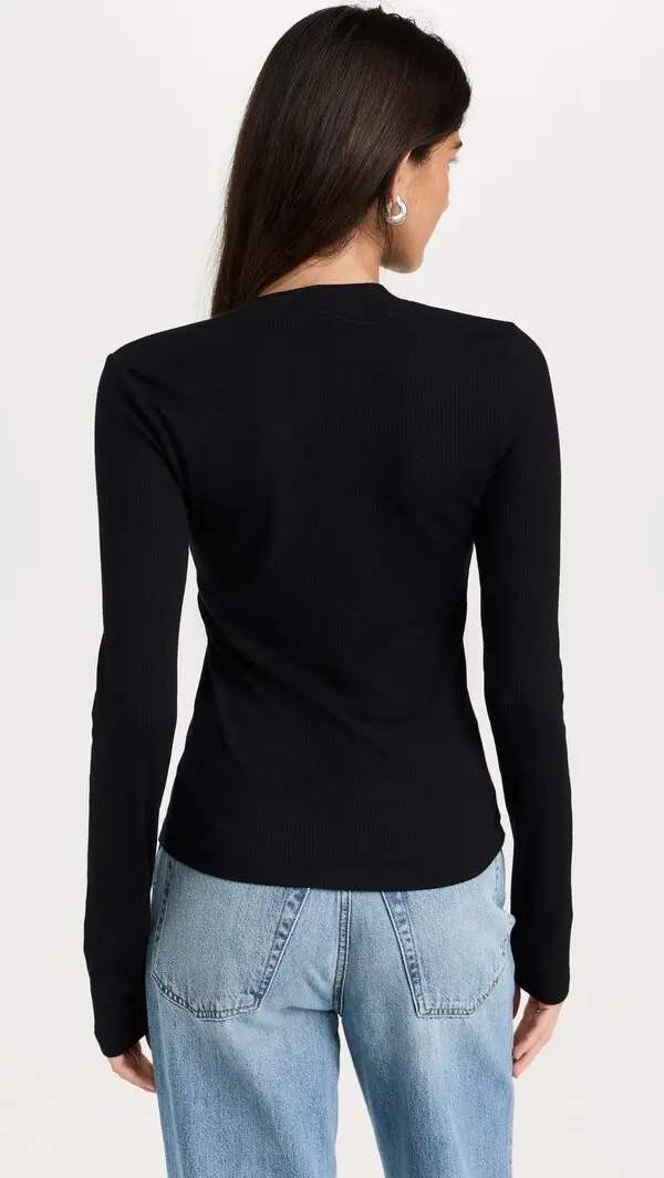 Cotton Citizen Long Sleeve Henley - Jet Black
