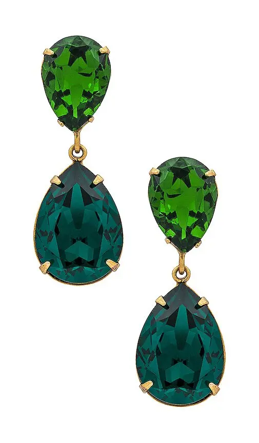 JENNIFER BEHR Judy Dangle Earrings - Emerald