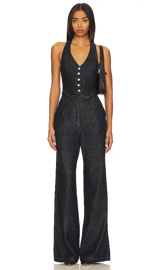 Amanda Uprichard X Isadore Denim Jumpsuit - Indigo