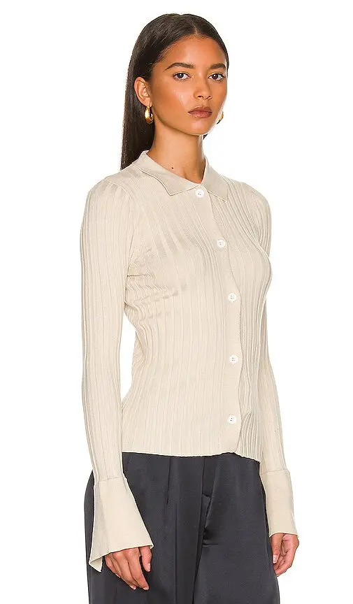 MORE TO COME Brandy Button Front Sweater - Oatmeal