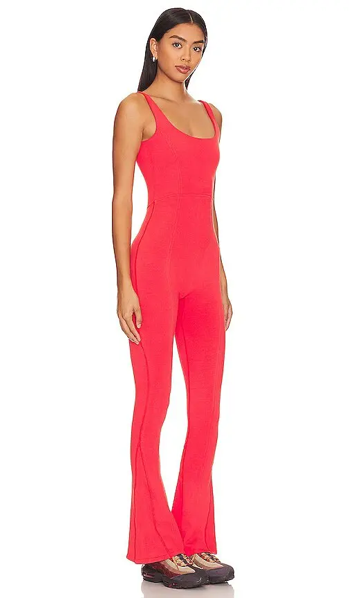 Free People X Fp Movement Rich Soul Flared Onesie In In Red