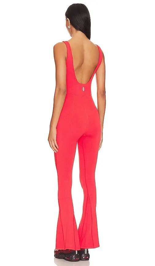 Free People X Fp Movement Rich Soul Flared Onesie In In Red