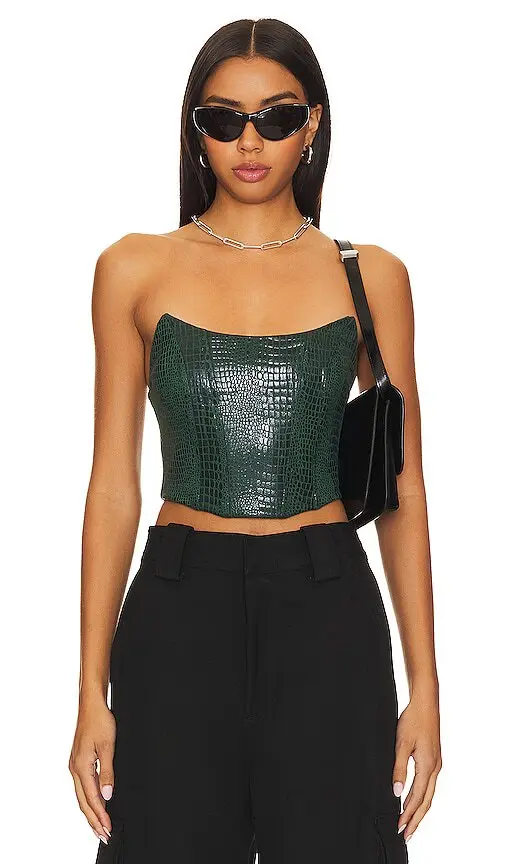 Superdown Tawny Faux Suede Top