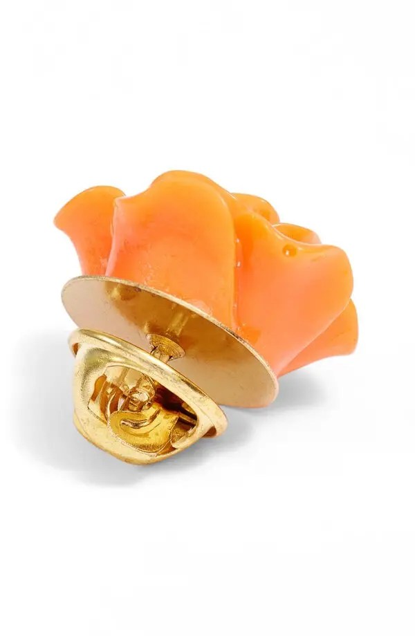 CLIFTON WILSON Flower Lapel Pin - Orange