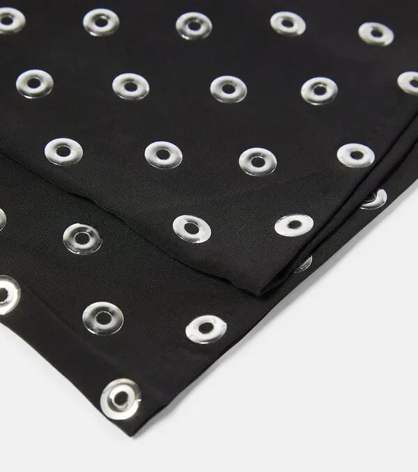 Alaïa Eyelet Embellished Jersey Gloves