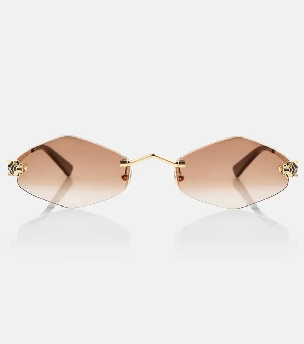 Cartier Panthère De Geometric Sunglasses - Gold