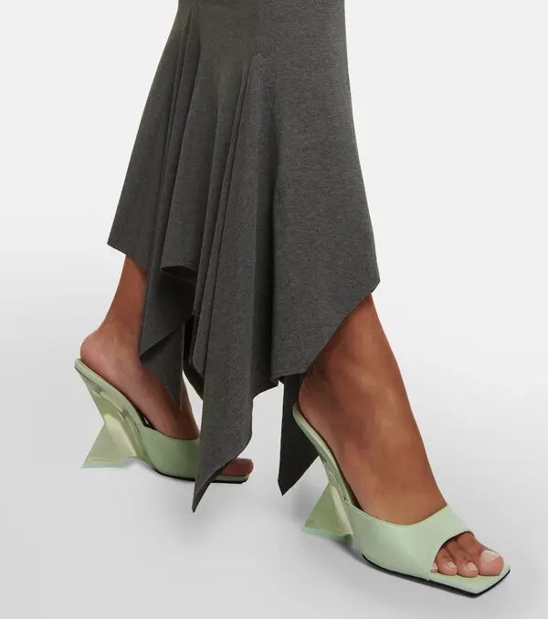 Attico Cheope Leather Mules - Green