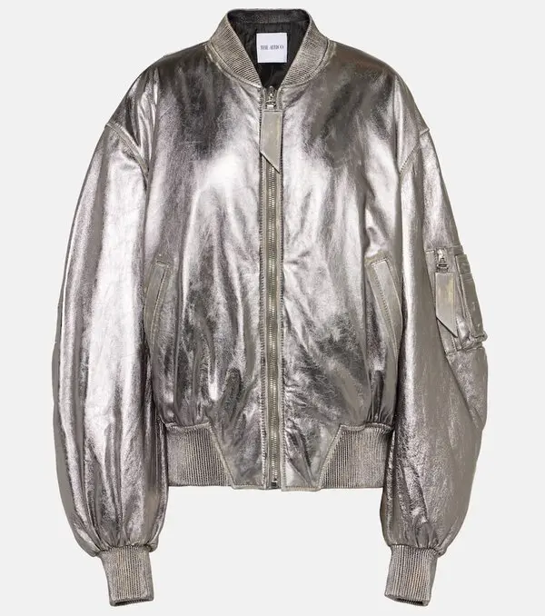 Attico Leather Bomber Jacket
