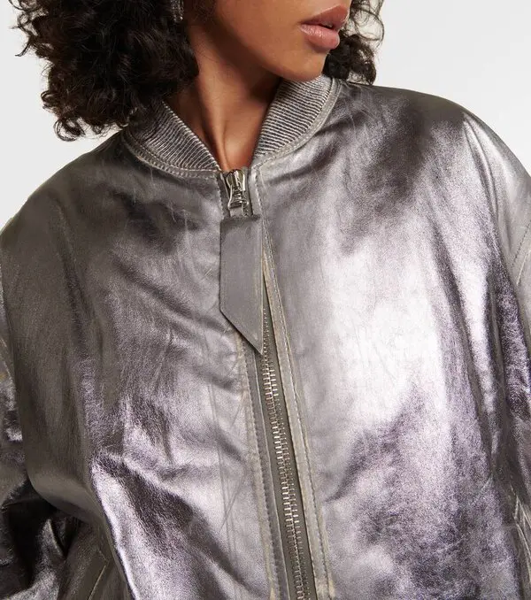 Attico Leather Bomber Jacket