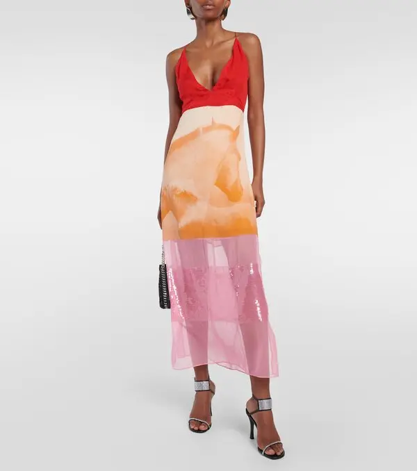 Stella McCartney Sequined Silk Midi Dress