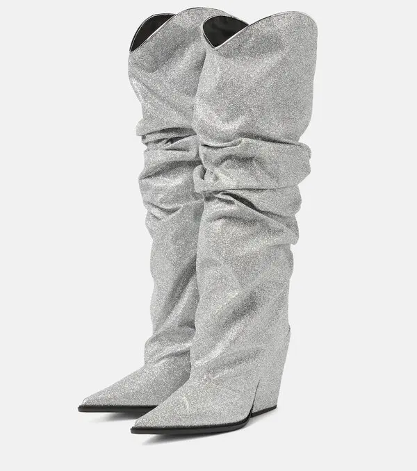Alexandre Vauthier Glitter Knee-high Boots