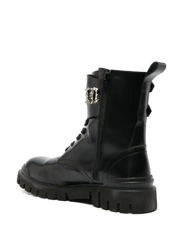 Philipp Plein Gothic Plein Leather Ankle Boots