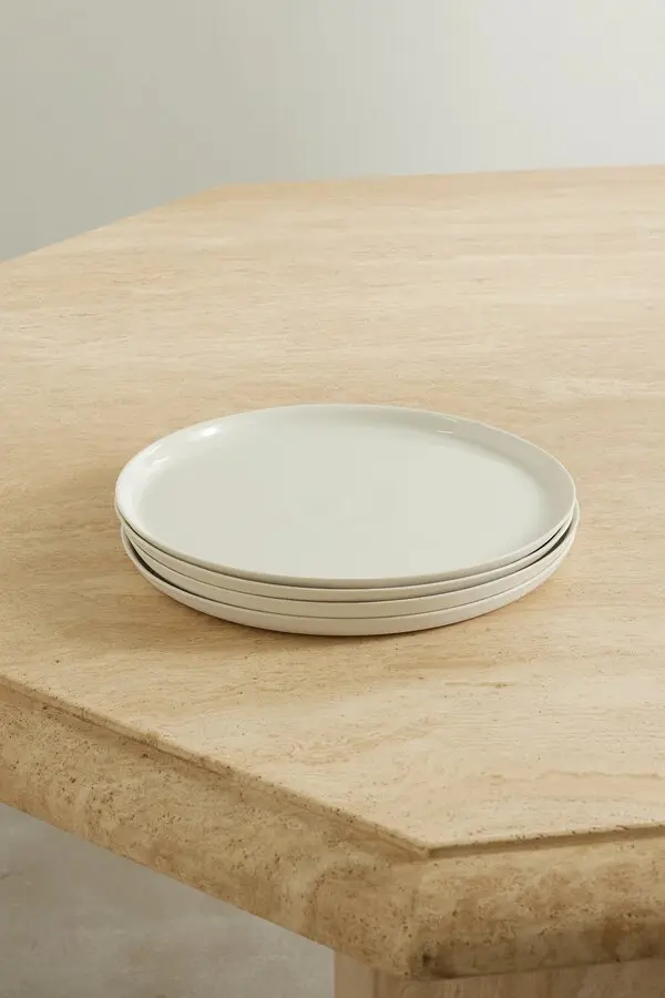 MUD AUSTRALIA Net Sustain Set Of Four Porcelain Dinner Plates