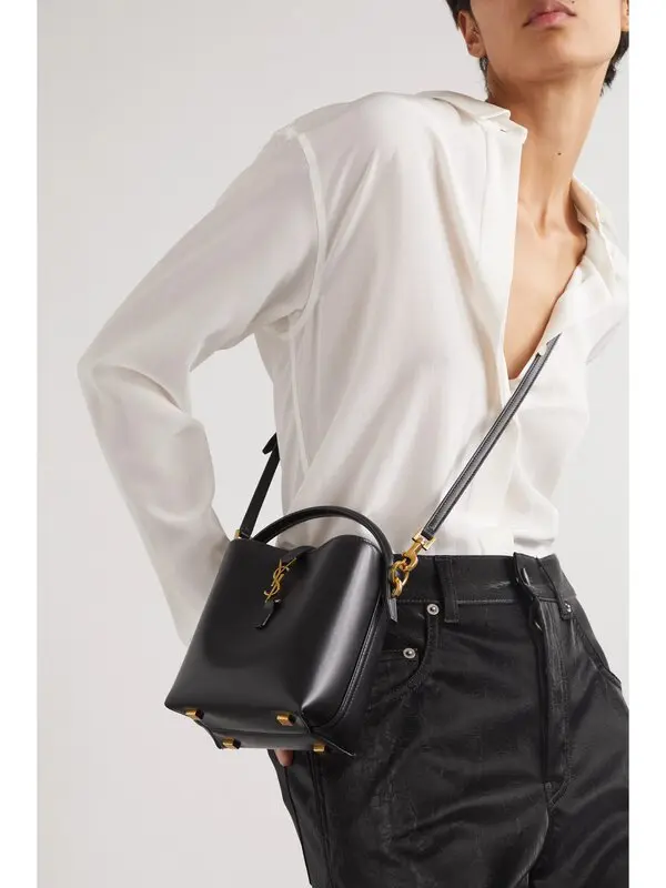 Saint Laurent Le 37 Mini Leather Bucket Bag - Black
