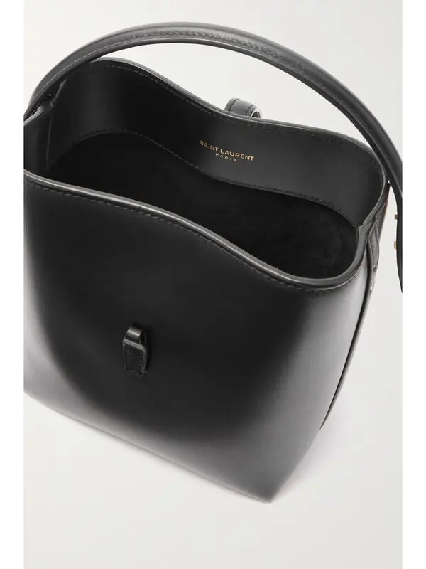 Saint Laurent Le 37 Mini Leather Bucket Bag - Black