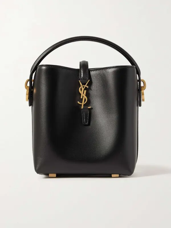 Saint Laurent Le 37 Mini Leather Bucket Bag - Black
